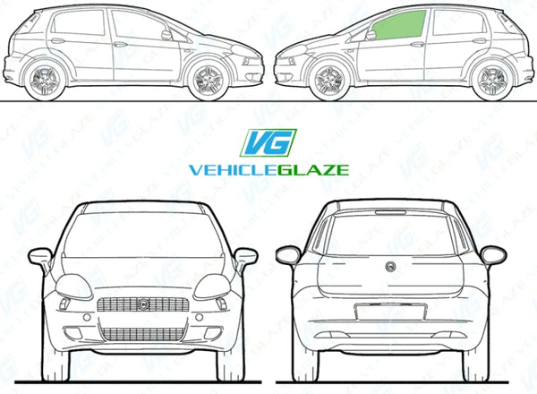 Fiat Punto (5 Door) 2006/- Rear Window Replacement - VehicleGlaze