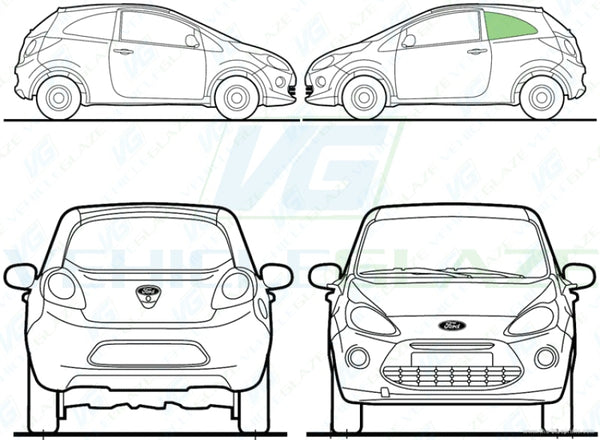 Ford Ka 2008/- Rear Window Replacement - VehicleGlaze