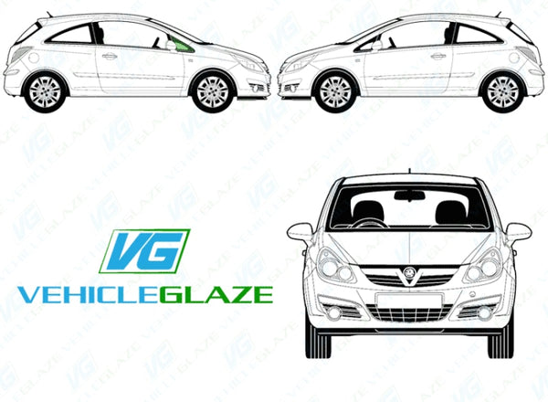 Vauxhall Corsa D (3 Door) 2006-2015 Side Window Replacement - VehicleGlaze