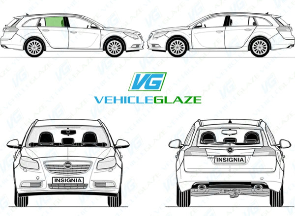 Vauxhall Insignia Estate 2008-2017 Side Window Replacement - VehicleGlaze